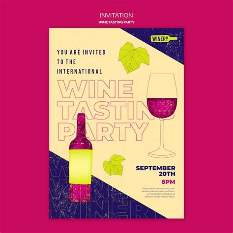 Mod Le D Invitation Une D Gustation De Vin Psd Gratuite