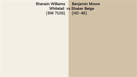 Sherwin Williams Whitetail SW 7103 Vs Benjamin Moore Shaker Beige HC