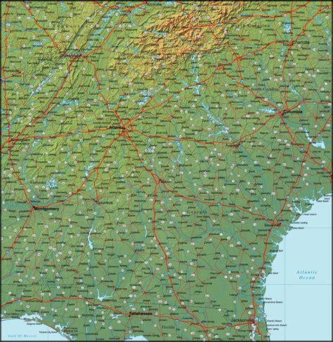 Georgia Map With All Cities United States Map
