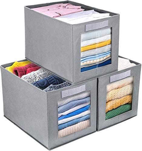 Dimj Lot De Bo Tes De Rangement Pliables Avec Fen Tre En Tissu