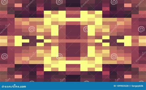 Abstract Shiny Big Orange Pixel Block Moving Background New Quality