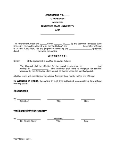 44 Professional Contract Amendment Templates Samples ᐅ TemplateLab