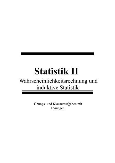 Merz Statistik 2 Oebungsbuch Mit Klausur Statistik II