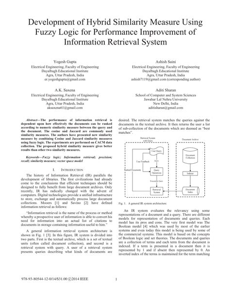 pdf development of hybrid similarity measure using fuzzy logic for performance improvement of