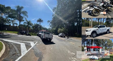 Colisão entre moto e caminhonete deixa duas pessoas feridas em Limeira