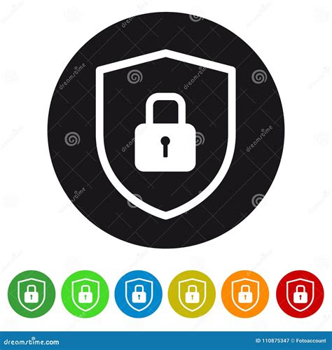 Icono De La Cerradura Del Escudo De La Seguridad O Del Escudo Del Virus