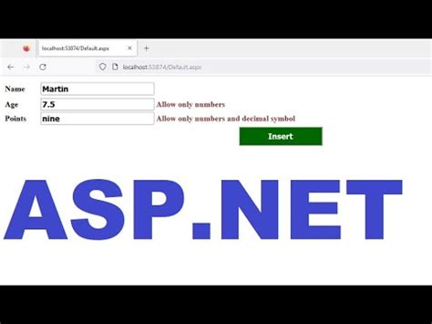 ASP Net Tutorial Add Regular Expression Validator To Allow Only