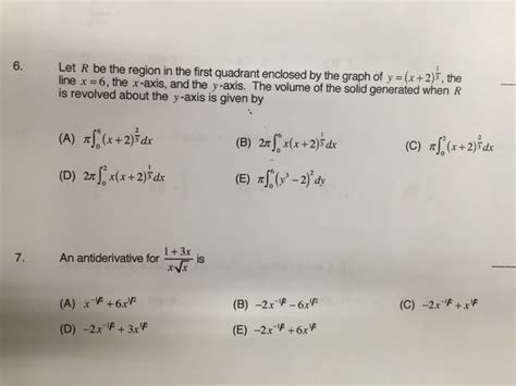 solved let r be the region in the first quadrant enclosed by