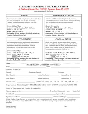 Fillable Online Classes HSC 2012 Registration Form Fax Email Print