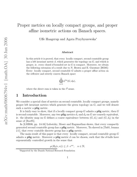 pdf proper metrics on locally compact groups and proper affine isometric actions on banach spaces