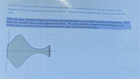 solved 7 [10] the curve y on the interval 0 2 ] is
