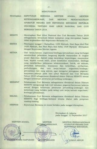 Skb Penentuan Hari Libur Nasional Thn Pdf