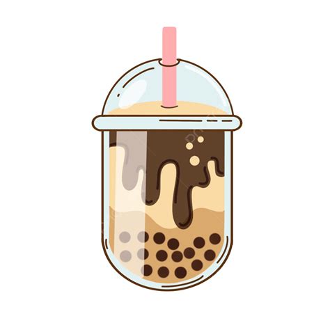 黑糖波霸奶茶插畫 波巴 饮料 甜的素材圖案PSD和PNG圖片免費下載