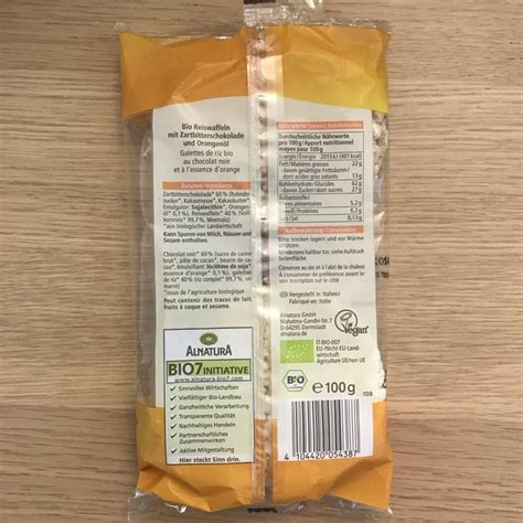 Alnatura Schoko Reis Waffeln Zartbitter Orange Reviews Abillion