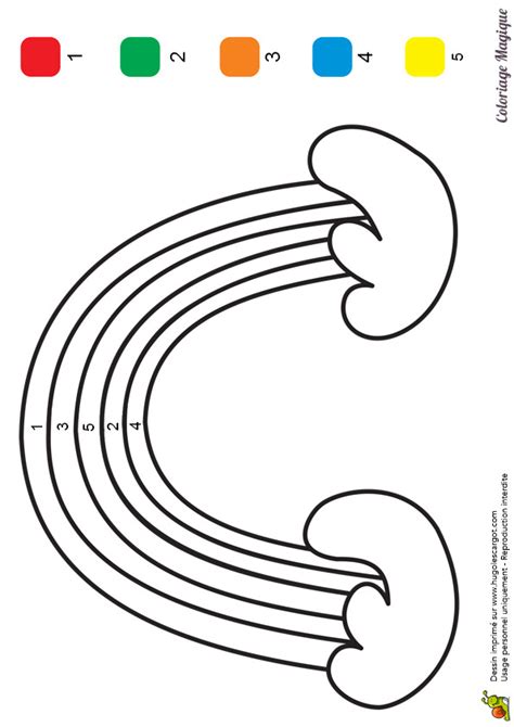 Coloriage Magique arc en ciel Maternelle dessin gratuit à imprimer