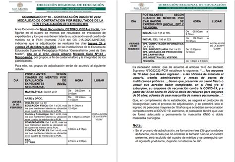 Direcci N Regional De Educaci N San Mart N