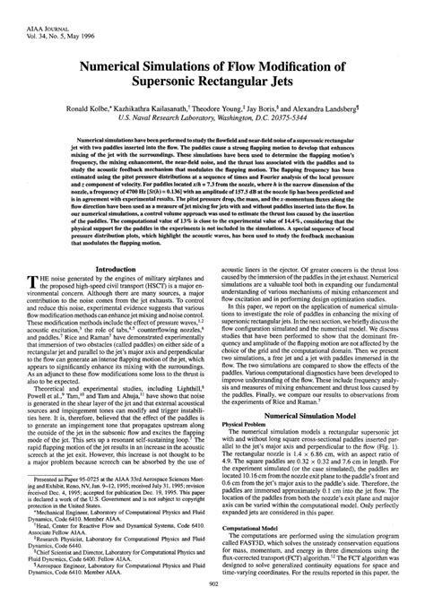 pdf numerical simulations of flow modification of supersonic rectangular jets