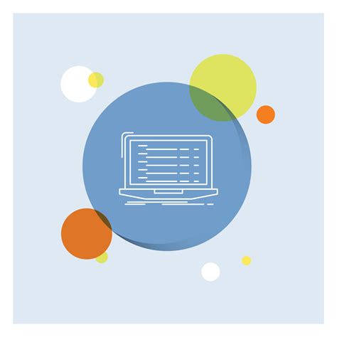 Api App Coding Developer Laptop White Line Icon Colorful Circle