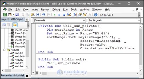 Excel VBA Call Sub From Another Module ExcelDemy