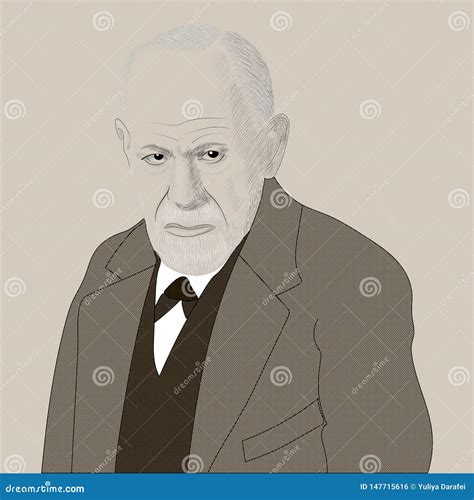 Retrato De Sigmund Freud El Fundador Del Psicoanálisis Ilustraci n