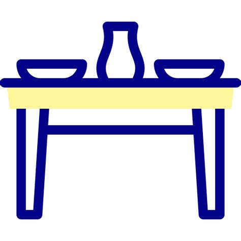 Dining Table Detailed Mixed Lineal Color Icon