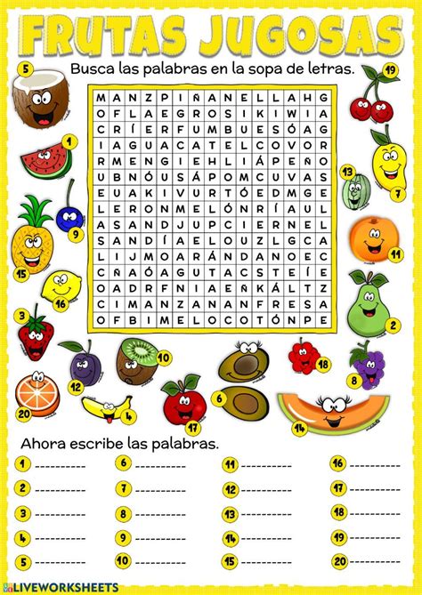 Frutas Y Verduras Online Worksheet For Elementary You Can Do The