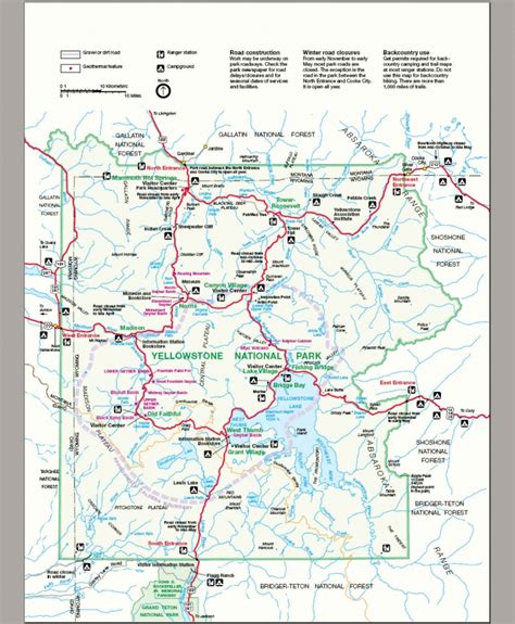 Yellowstone National Park Map Key London Top Attractions Map