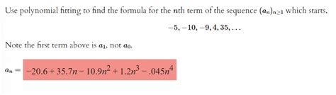 solved use polynomial fitting to find the formula for the