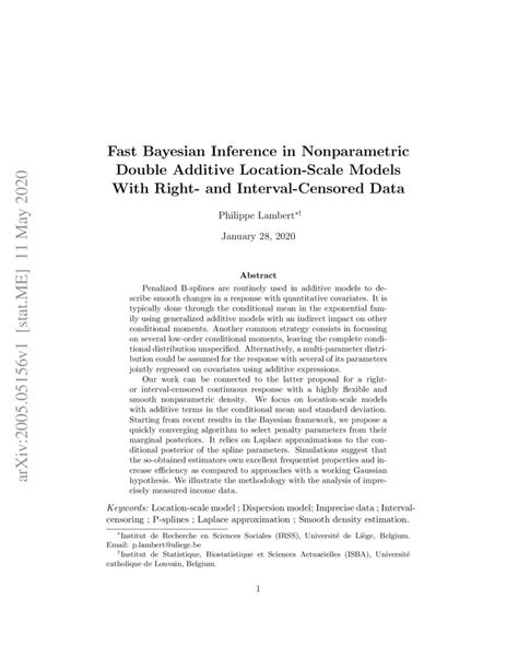 fast bayesian inference in nonparametric double additive location scale models with right and