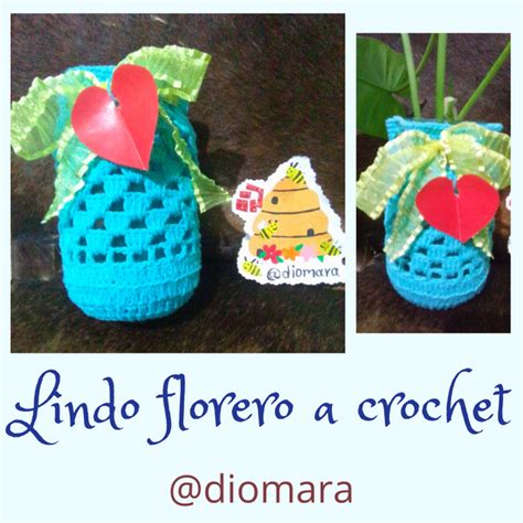 Esp Eng Tutorial Elaboración de un lindo florero a crochet by