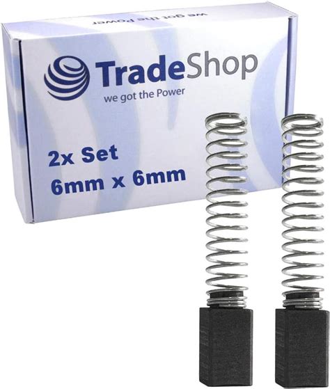 2x Schleifkohle 6mm x 6mm Kohlebürsten Motorkohlen 6x6 mm für Elektro