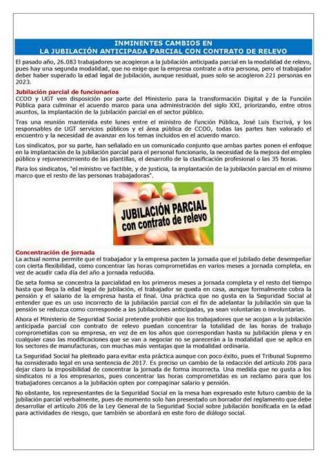 INMINENTES CAMBIOS EN LA JUBILACIÓN ANTICIPADA PARCIAL CON CONTRATO DE