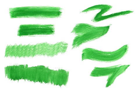 8 Dry Green Watercolor Brush Stroke PNG Transparent OnlyGFX