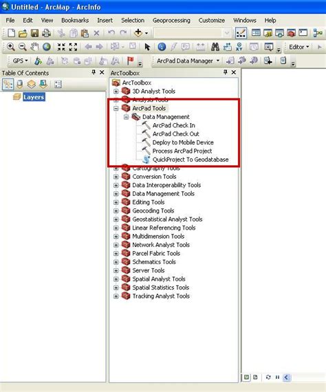 how to access arcpad geoprocessing tools in model or script