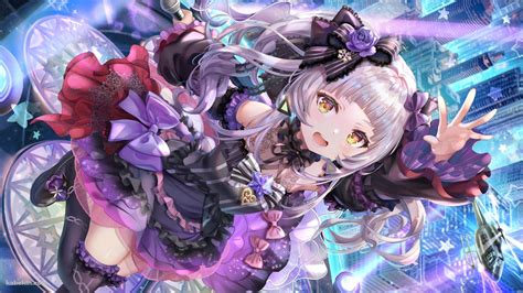 左手を掲げるめちゃくちゃ可愛い紫咲シオン ホロライブ バーチャルYouTuber 1920x1080px のデスクトップPC用の壁紙