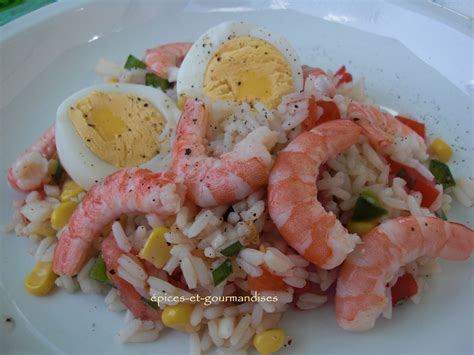 Salade de riz aux crevettes épices et gourmandises le blog de