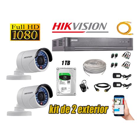 Ripley HIKVISION CÁMARAS DE SEGURIDAD KIT 2 EXTERIOR FULL HD 1080P