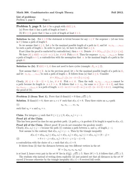 problem 5 page 9 math 368 combinatorics and graph theory fall 2012 pdf graph theory