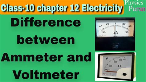 Difference Between Ammeter And Voltmeter Class Electricity