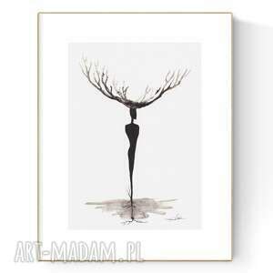 grafika 21x30 malowana ręcznie na papierze eleganckie ღ art Madam pl