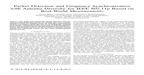 packet detection and frequency synchronization with · packet detection and frequency
