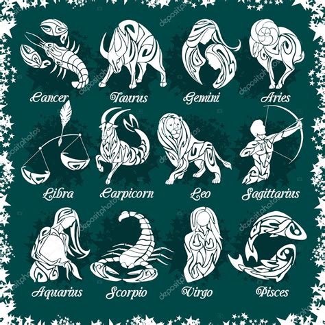 Astrological Signs Clip Art Zodiac Signs And Icons Vector