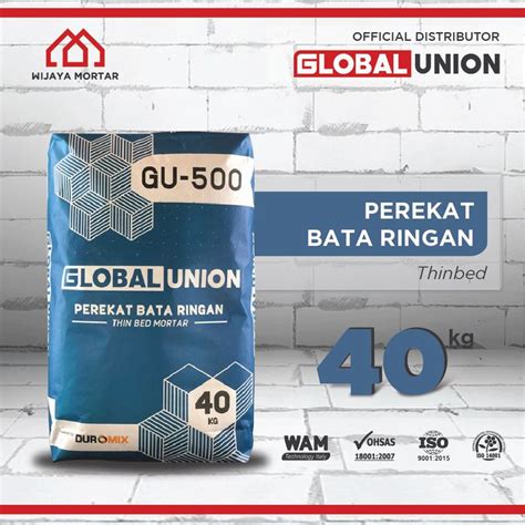 Semen Instan Mortar Perekat Bata Ringan Lem Hebel Global Union Thinbed