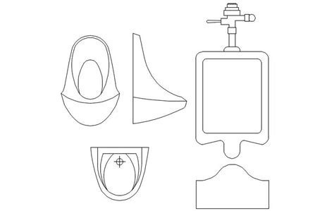 D Blocks Of Urinals In Autocad Drawing Dwg File Cad File Cadbull