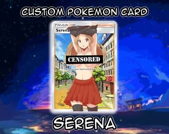 Pok Mon Skyla Full Art Card Custom Orica Lewd Holographic Etsy