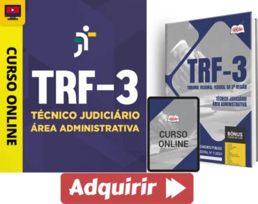 Apostila e Curso Técnico Judiciário Concurso TRF 3 SP MS 2024