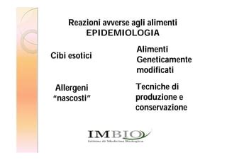 Intolleranze Alimentari PPT