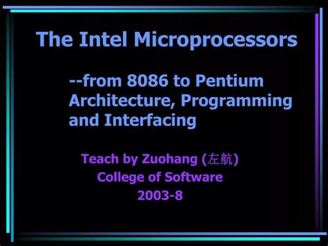 ppt the intel microprocessors from 8086 to pentium architecture programming and interfacing