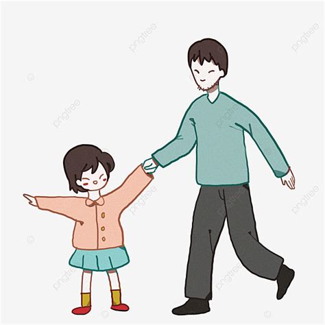 Hình ảnh Ngày Của Cha Vẽ Tay Cha Và Con Gái Chơi Con Gái Cha Hai Người Nắm Tay Nhau Phim Hoạt