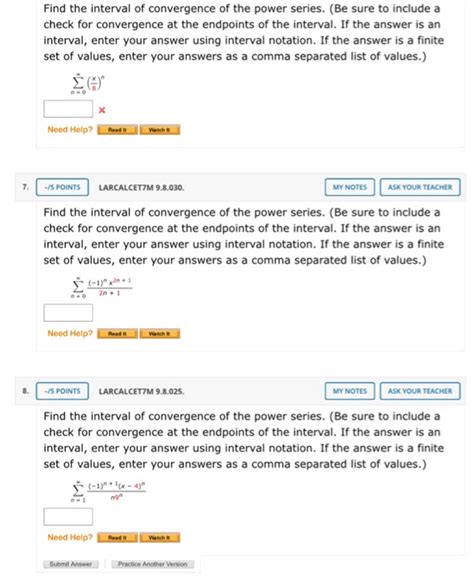 solved find the interval of convergence of the power series